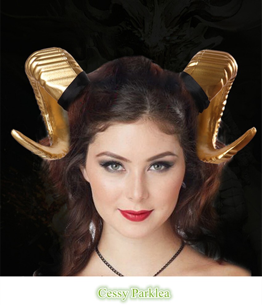 Z-L4-1 Deluxe Bull Ram Goat Aries Beast Horns Demon Devil Costume ...