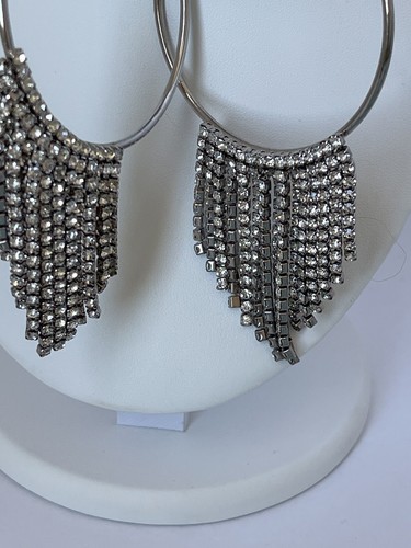 Hoop Earrings Rhinestones Waterfall | eBay
