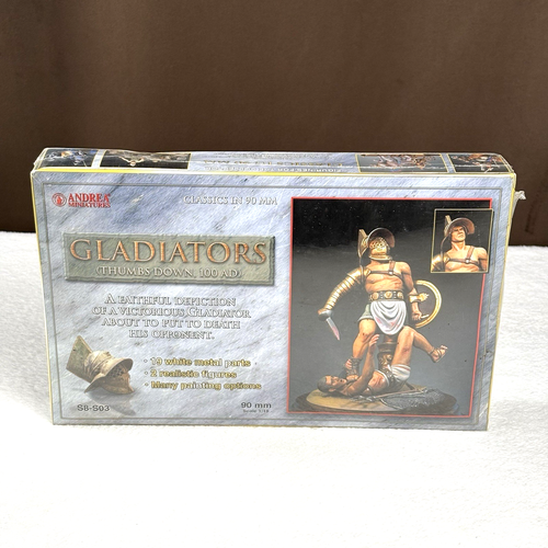 NEW! Vtg Andrea Miniatures Ancient Roman Gladiators White Metal Model ...