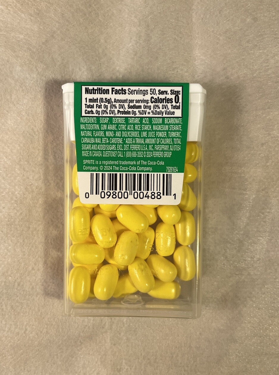 Sprite Tic Tac Lemon Lime Flavored, Limited Edition Mints - NEW ...