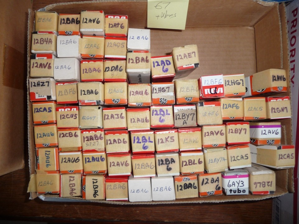 Lot 218 miscellaneous Vacuum Tubes, most used & good, RCA Receiving ...