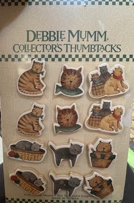 Vintage 1997 DEBBIE MUMM Collector's Thumbtacks~NEW~Kitty Cats Set of ...