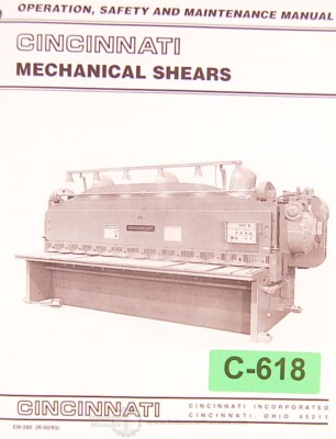 Manuals, Books & Plans - Cincinnati Shear