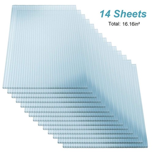 14x Polycarbonate Greenhouse Panels Twin Wall Sheets 4mm Double Wall ...