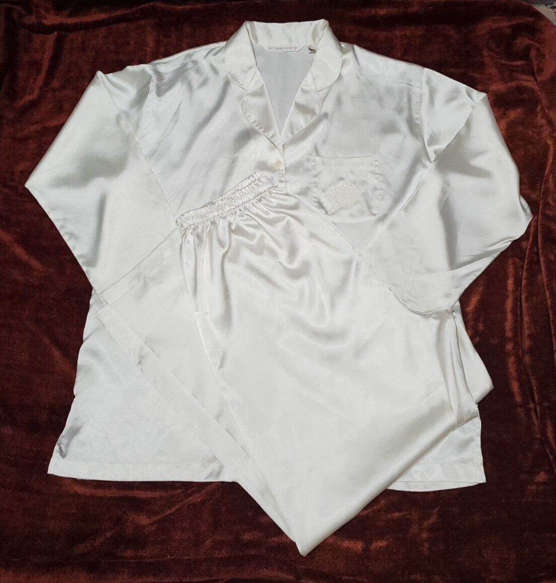 VICTORIA'S SECRET Ivory Cream White Satin Pajama Set … - Gem