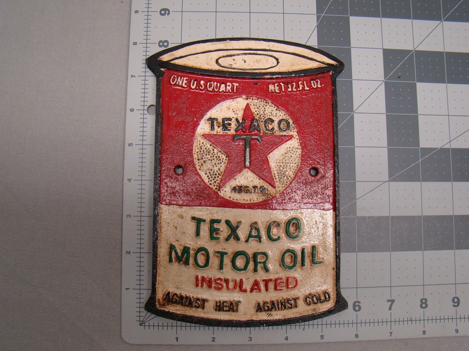 vintage style Texaco motor oil cast iron plaque Texaco plaque sign ...