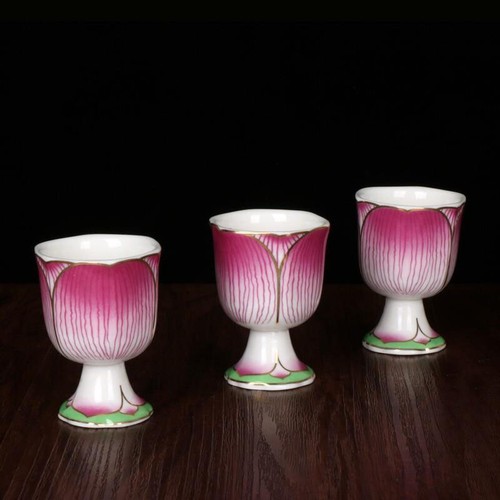 3pcs 2.3inch Buddhism Supplies Wine Cup Buddha Holy Water Cup Ceramic ...