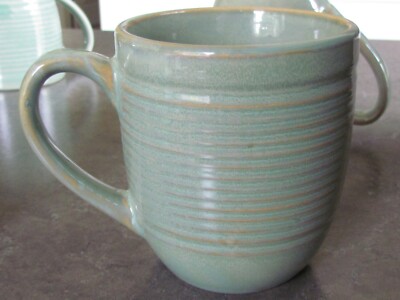 Set of 4 Casual Settings by Oneida INFINITY GREEN Mugs Coffee/Tea Stoneware -HTF | eBay