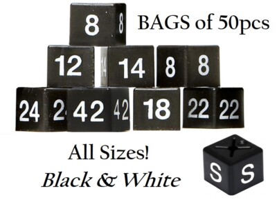50 Coat Hanger Size Cubes Unisex Black And White Garment Clothes ...