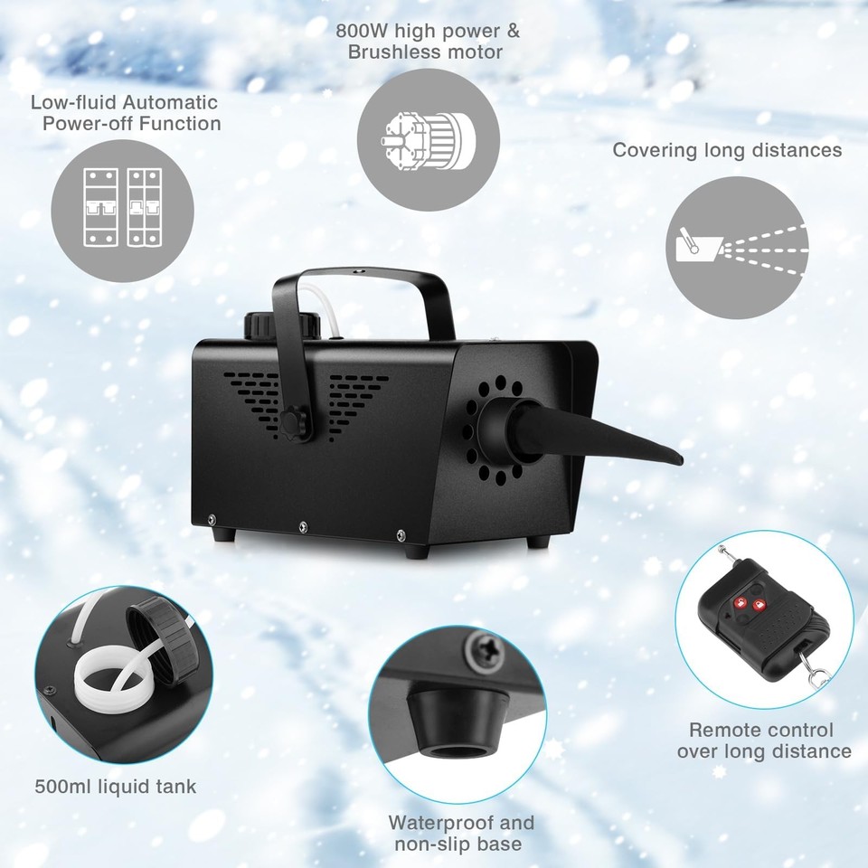 Snow Machine with Remote | Artificial Snowflakes for Christmas, Party ...