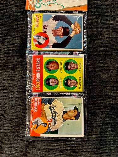 1963 TOPPS XMAS BASEBALL RACK PACK SANDY KOUFAX DON LARSON JACK CULLEN ...