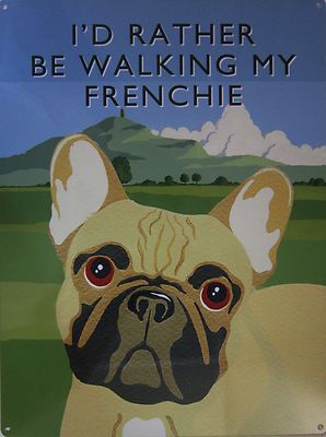 Walking Frenchie Metal Sign | eBay