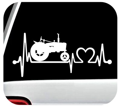 Farmall H Decal Sticker for Truck Window Farm Tractor Heartbeat Love My ...