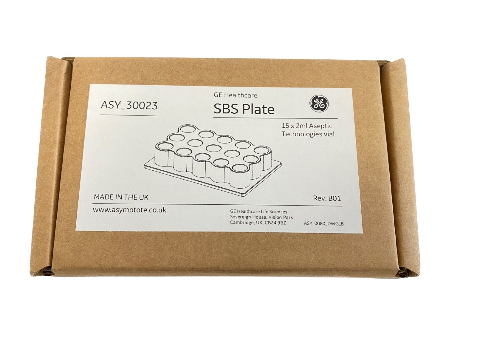 (1/Pk) GE VIA Freeze 2mL 15-Place Aseptic Technologies Vial SBS Plate ...