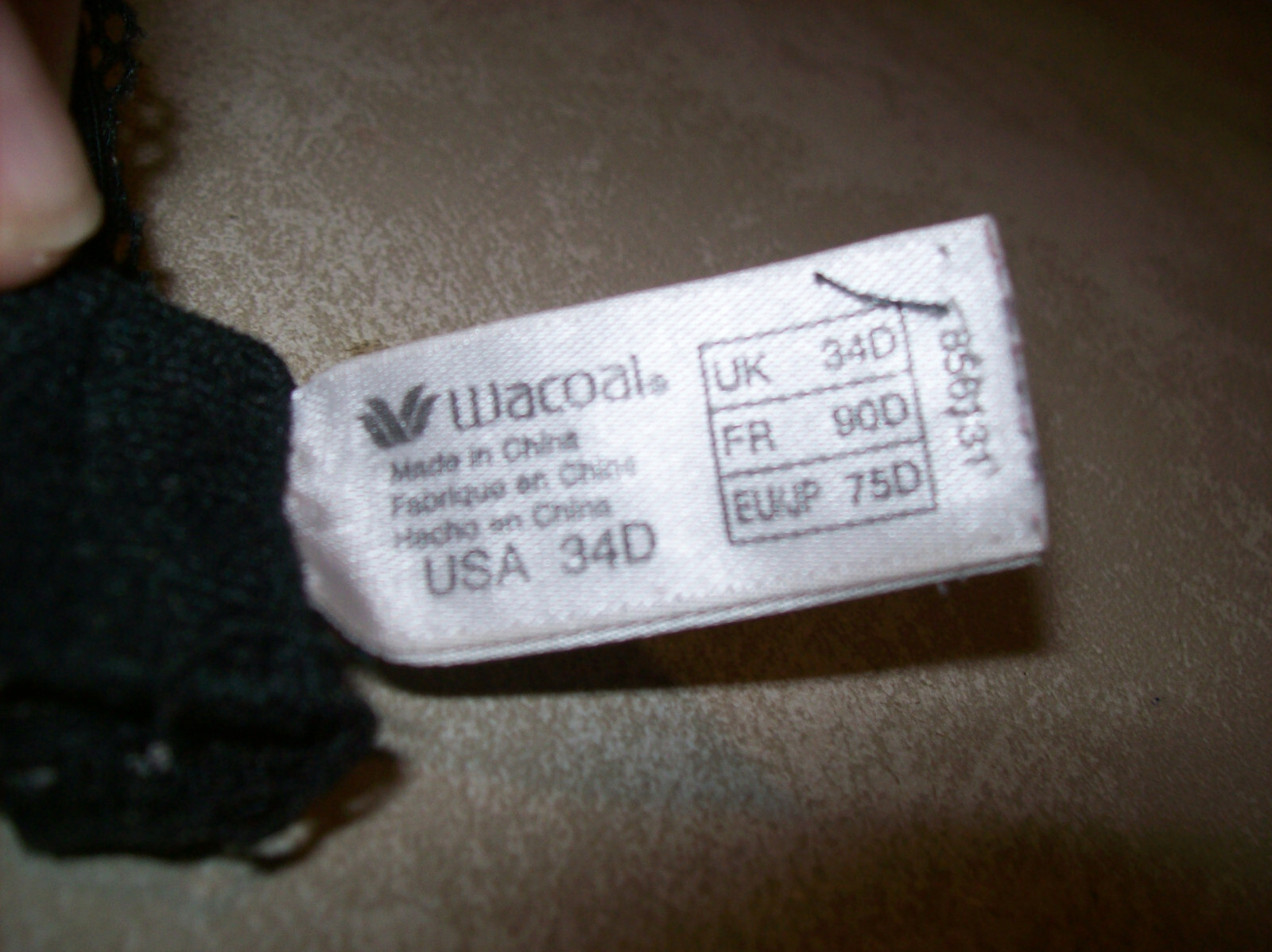 Wacoal Bra 34D Underwire Contour Padded Cup Convertible Straps Black ...