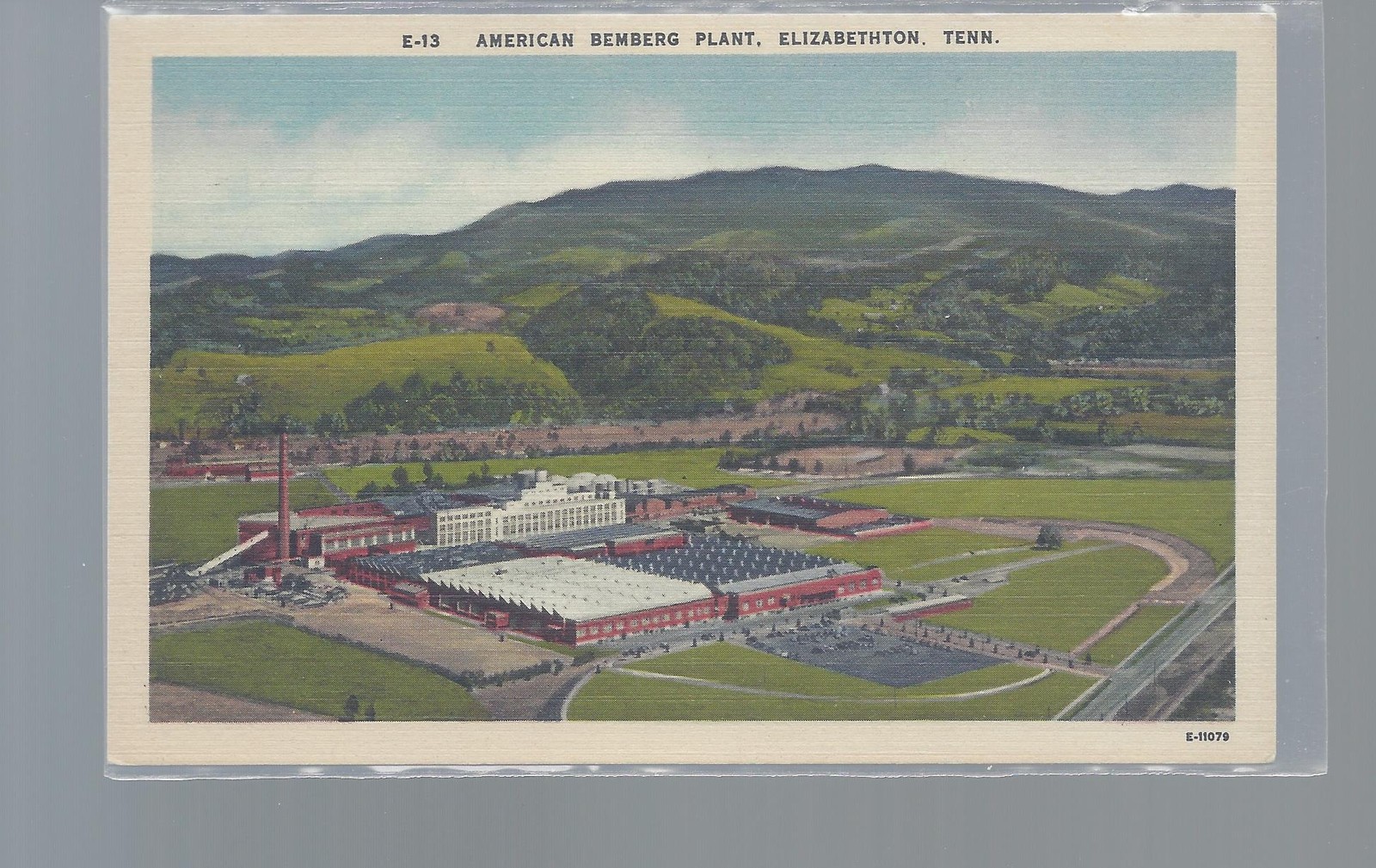 AMERICAN BEMBERG PLANT, ELIZABETON, TENNESSEE 1950'S LINEN POSTCARD NM ...