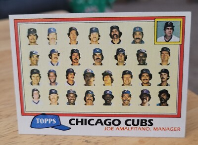 1981 Topps Chicago Cubs Unmarked Team Checklist Baseball Card #676 Set ...