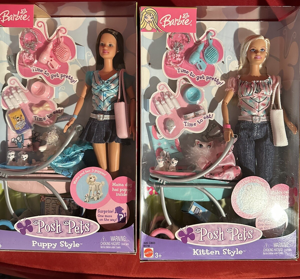 2003 Barbie Posh Pets Kitten Style B5748 And Puppy Style C3605 Lot Of 2 ...