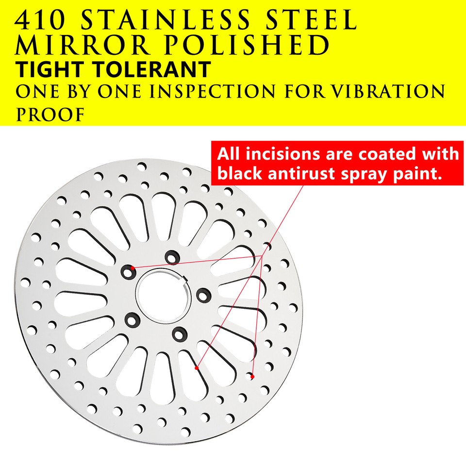 11.5" ( Front & Rear ) Brake Rotors Mirror Polished for Harley Touring ...