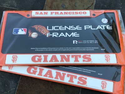 2 San Francisco Giants Orange Metal License Plate Frame -Nice Raised 3D ...