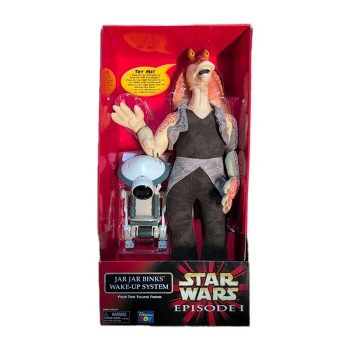 Star Wars Episode 1 JAR JAR BINKS Wake Up Alarm Clock System Figure NIB ...