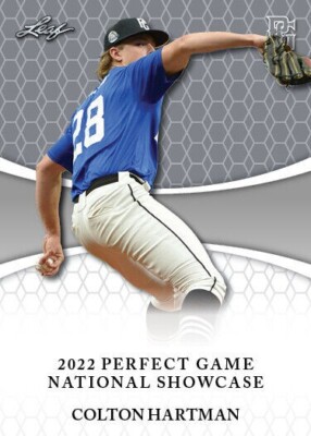 Colton Hartman 2022 Feuille Parfait Jeu " 1ère Ever Imprimé " Carte ...