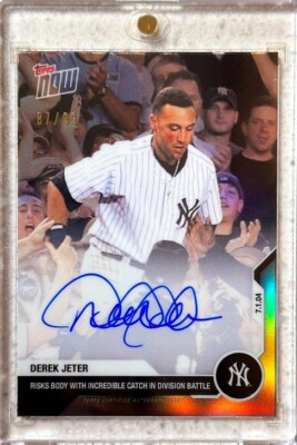 2020 TOPPS NOW CHROME #3 DEREK JETER CAREER RETRO AUTO ON CARD 87/99 ...
