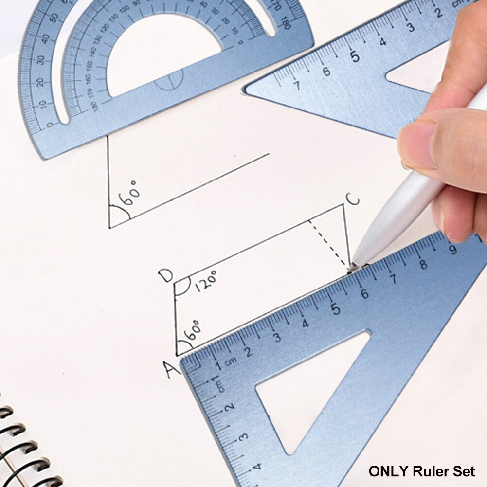 Aluminum Alloy For School Math Geometry Teacher Triangle Ruler Set ...