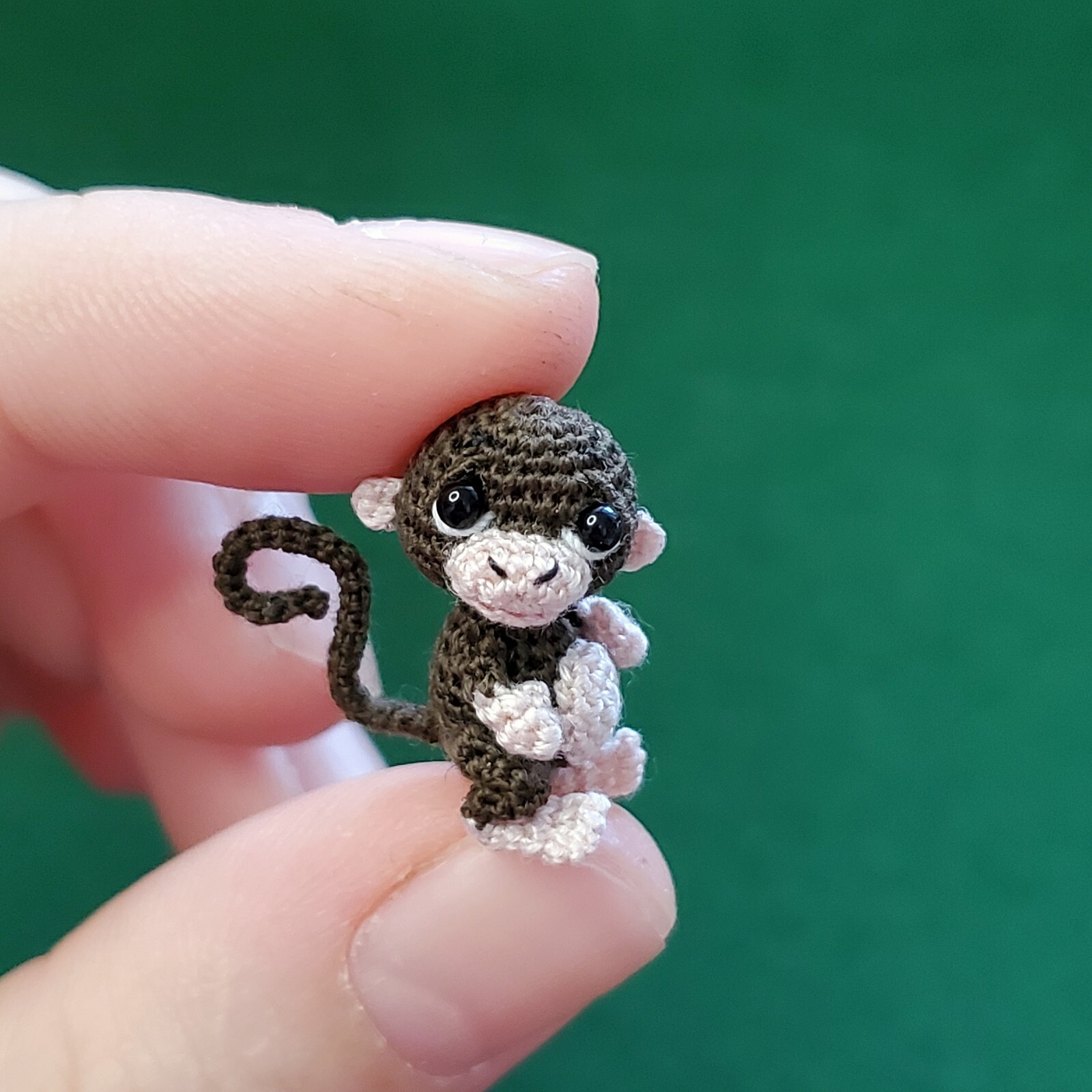 Extremely tiny Monkey. Dollhouse miniature. Doll pet micro monkey ...