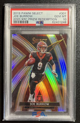 2019 Panini Select XRC Silver Prizm #301 Joe Burrow RC Rookie PSA 10 ...