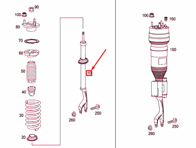 MB GLC Coupe C253 Front Left Shock Absorber Strut A2533200530 Genuine ...