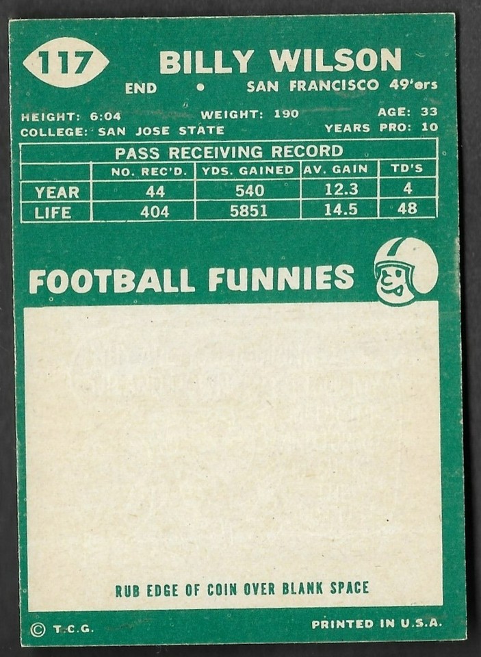 BILLY WILSON 1960 TOPPS VINTAGE !!! CARD #117 BROWNS EX !! CREASE | eBay