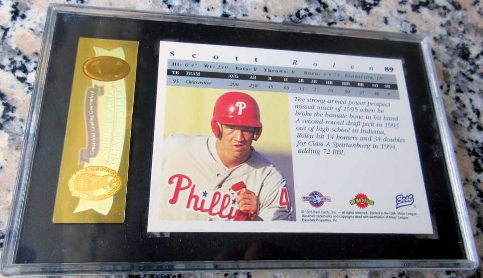 SCOTT ROLEN 1995 Best Rookie Card RC SGC 92 8.5 NM Hall Of Fame HOF WS ...