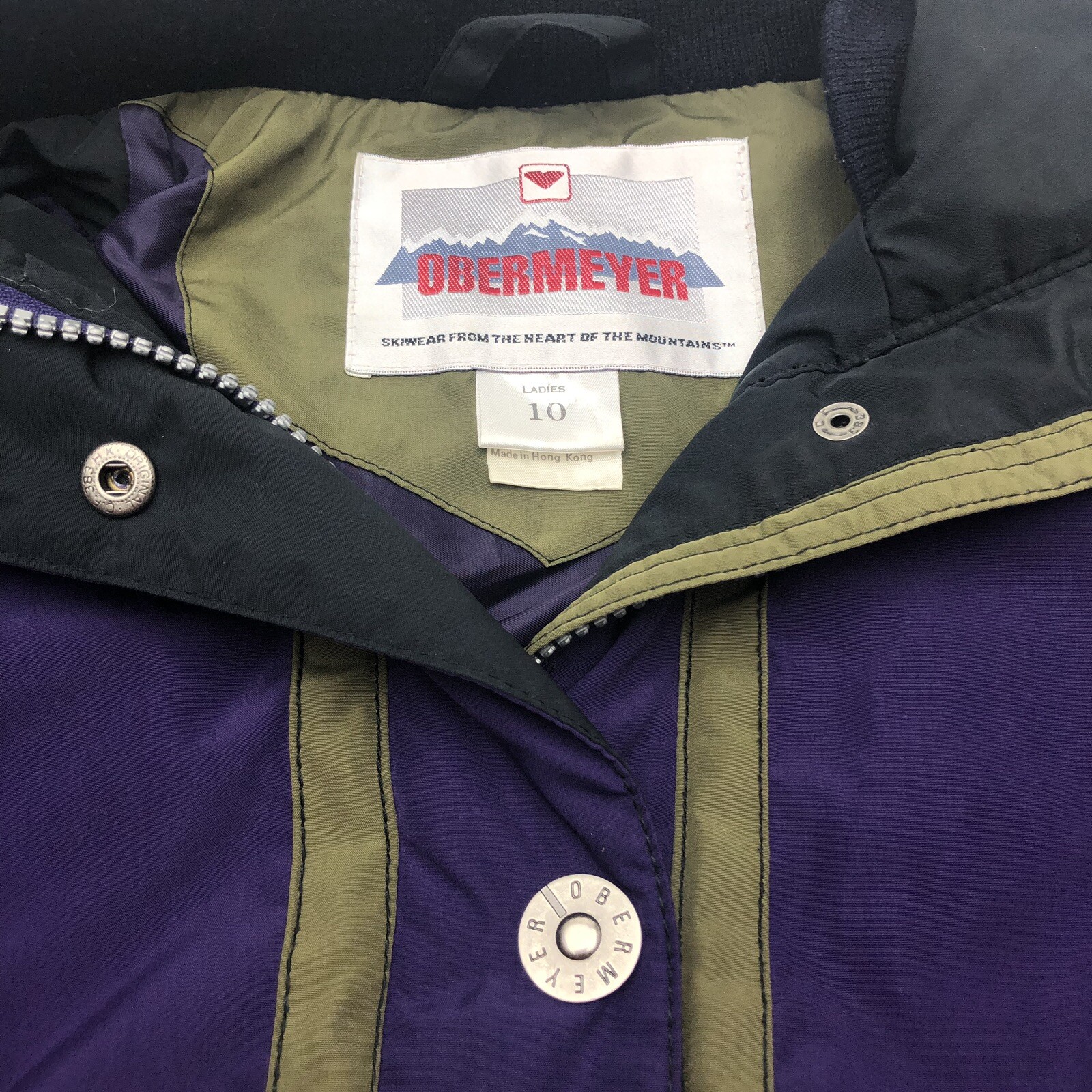 Vtg Obermeyer Womens Size 10 Jacket Ski Purple Pullover Snowboard Cinch ...
