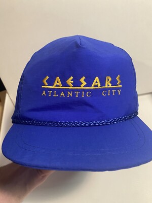 Blue Retro Vintage Caesars Atlantic City Trucker Hat Cap Casino Las ...