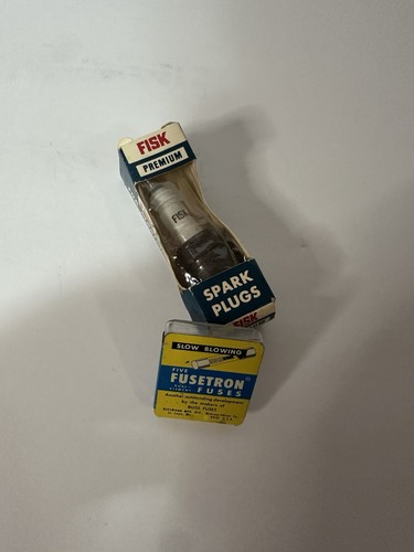 Vintage Garage Lot– FISK Spark Plug & Fusetron Bussmann Fuse Tin NOS ...