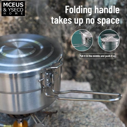 Compact Camping Pot Backpack Mess kit, Regular, Stainless Steel Plaint ...