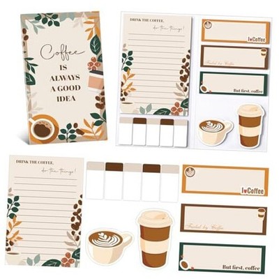 Coffee Themed Sticky Notes Set for Women Funny Self Sticky Notepads ...