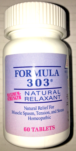 FORMULA 303 NATURAL muscle RELAXANT, Non-GMO, Spasms/Cramps, 60 tablets ...