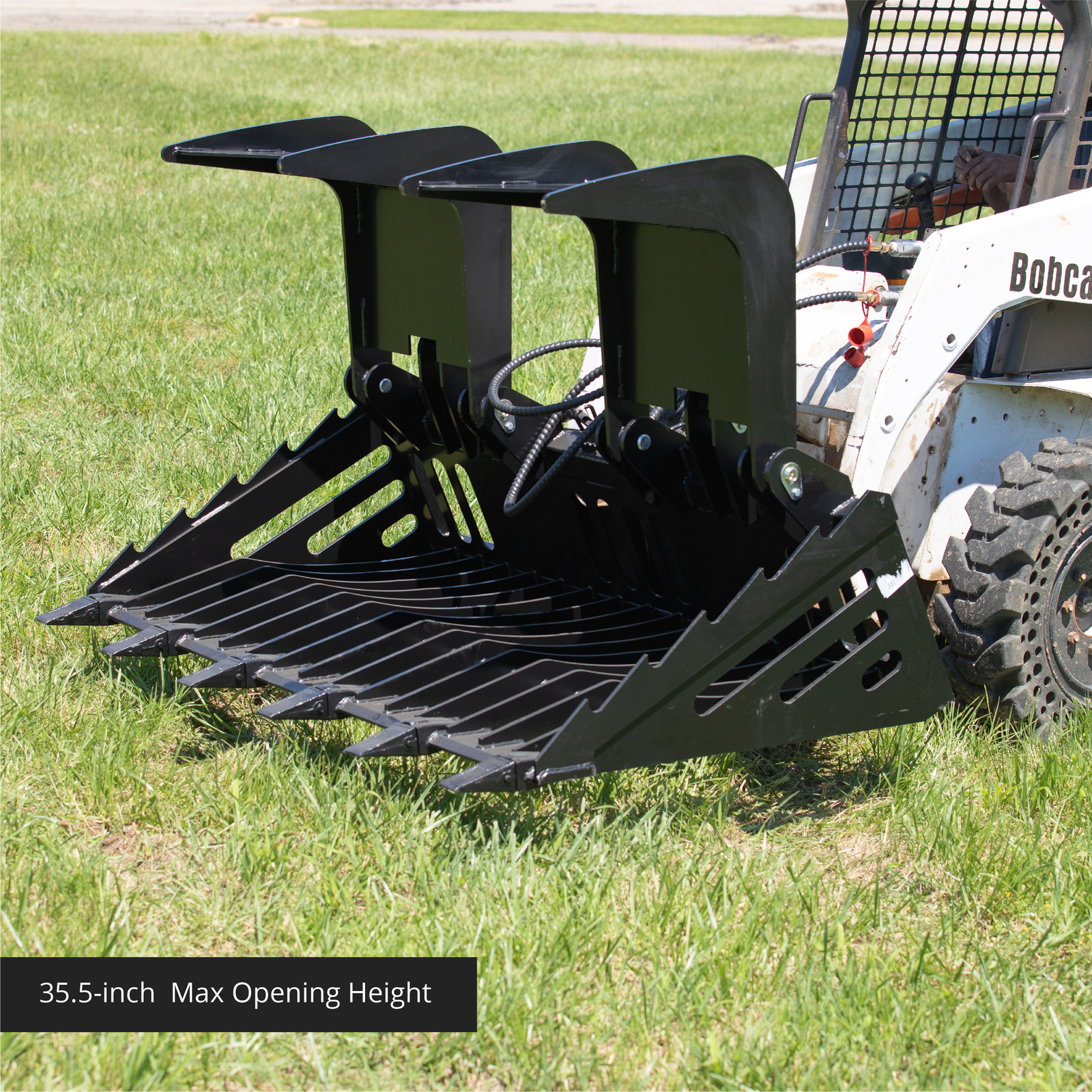 Titan Attachments 72" Skeleton Rock Grapple Rake Quick Tach Bucket ...