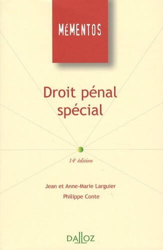 Droit penal special de Jean Larguier Philippe Conte et Anne-Marie ...