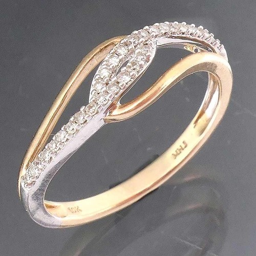 Linked Loops MHJ 30 DIAMOND 10k Yellow & White Solid GOLD ETERNITY RING ...