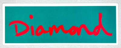 Diamond Word Rectangle Sticker New Small Decal w/ Red Lettering ...