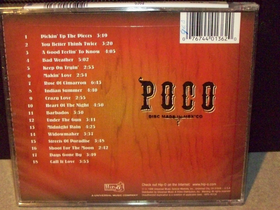 POCO "THE ULTIMATE COLLECTION" CD WITH 18 TRACKS US CD DISC MADE IN ...
