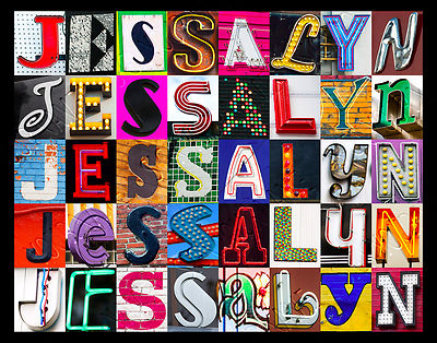 JESSALYN Name Poster featuring photos of actual sign letters | eBay