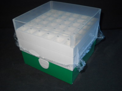 Unbranded 36-Place 16mm White/Green Plastic Vial Tube Storage Box w ...