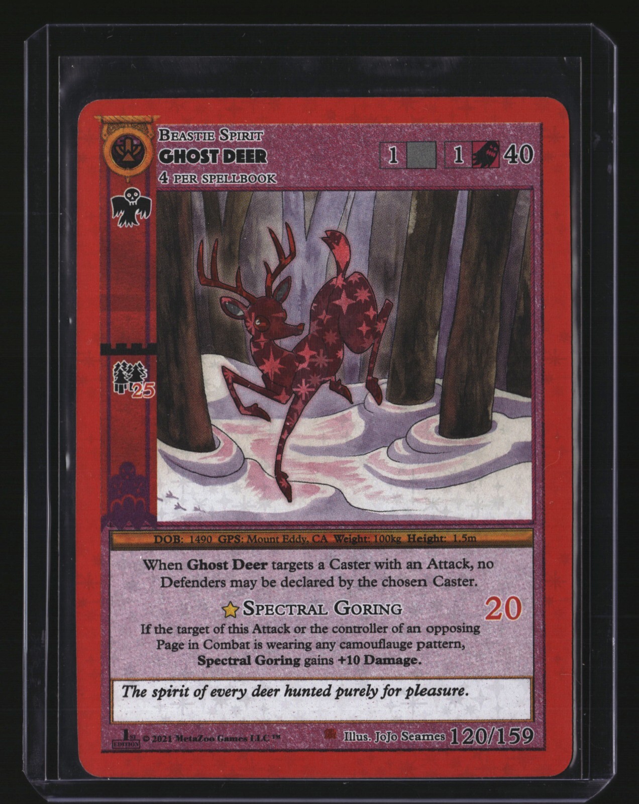 MetaZoo GHOST DEER 120/159 Reverse Holo (Cryptid Nation 1st Edition) NM ...