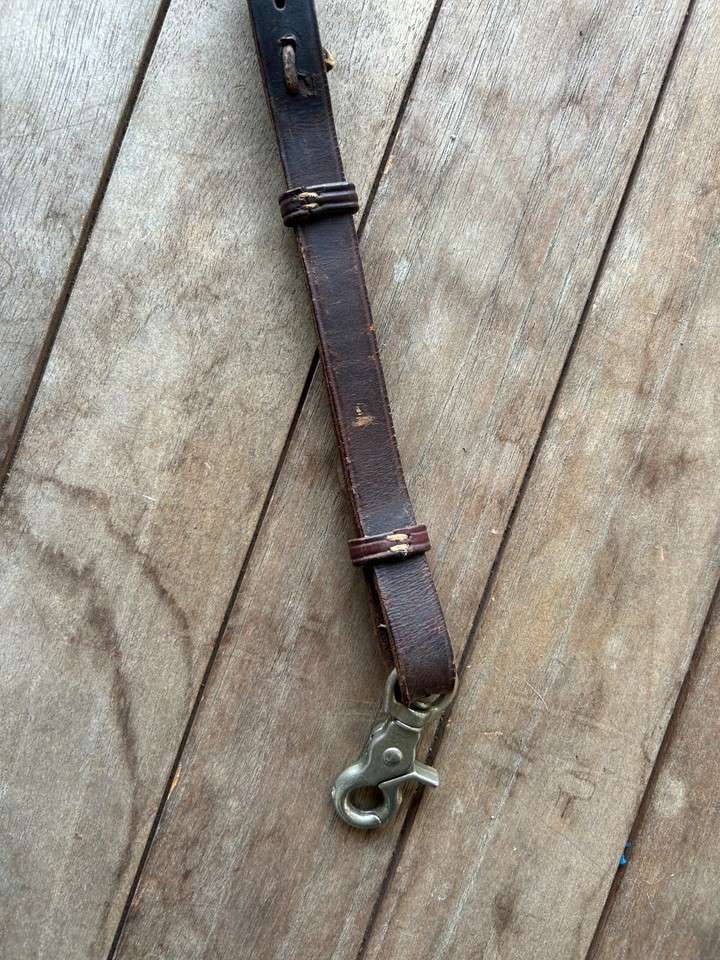 Vintage Western Horse Harness Buggy Tack Leather Strap w/ Brass Conchos ...