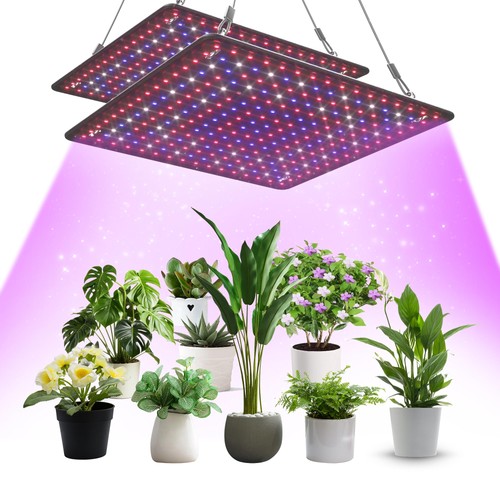 2 Pack LED Grow Light Panel 200W Lamp for Indoor Plants, Full Spectrum ...