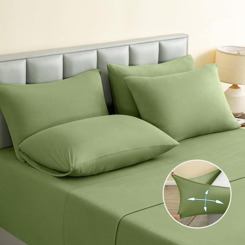 Jersey Knit King Size Sheets Set 6 Pieces, Stretch Super Soft and ...